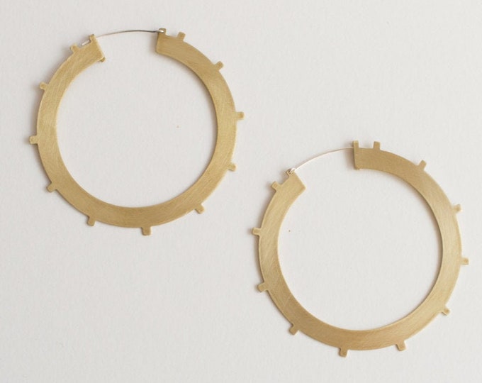Large Gold Hoops, Gold Statement Hoops, Large Hoop Earrings, Geometric ...