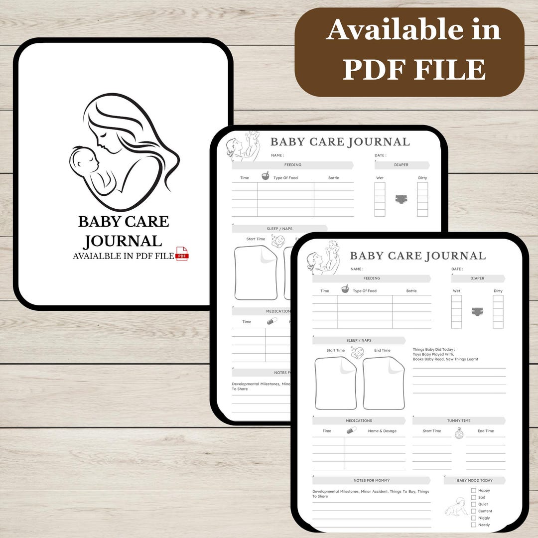 Elegant Baby Care Journal | Printable Infant Tracker | Newborn Routine ...