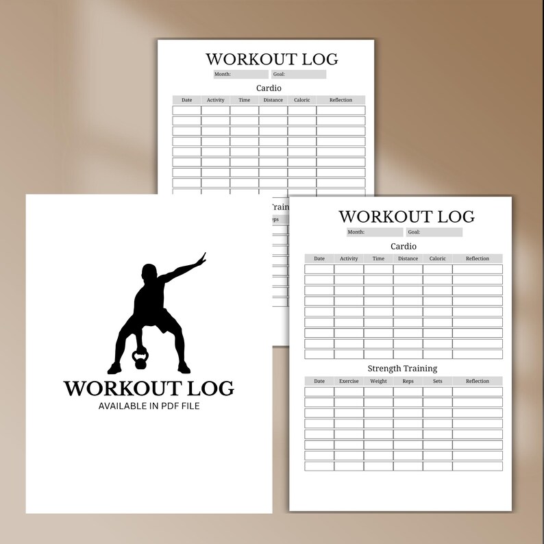 Minimalist Fitness Workout Log: Gym Tracker Printable (PDF Download) - Etsy
