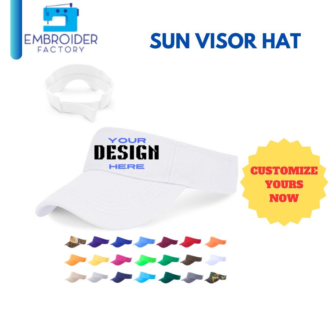 Wholesale!! Custom Sun Visors Personalized in BULK, Embroidery Outdoor ...