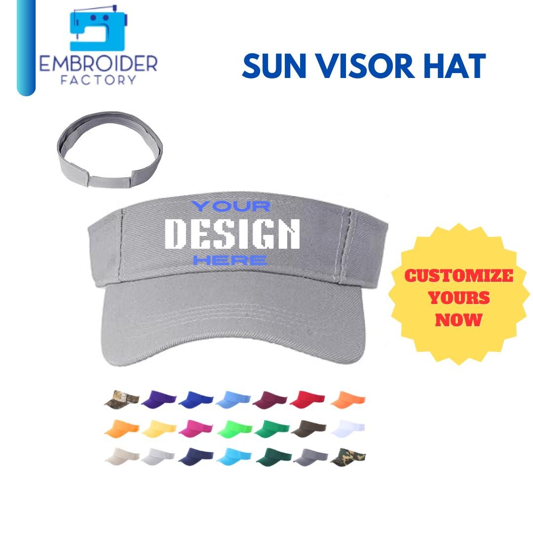 Custom Sun Visor – Personalized Embroidery Outdoor Sports Cap for Men ...