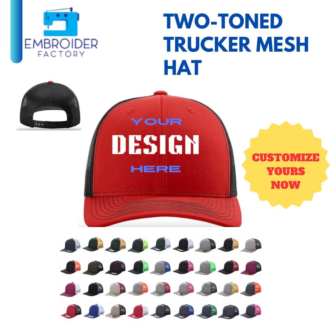 Custom Trucker Mesh Cap for Men & Women - Personalized Embroidered ...