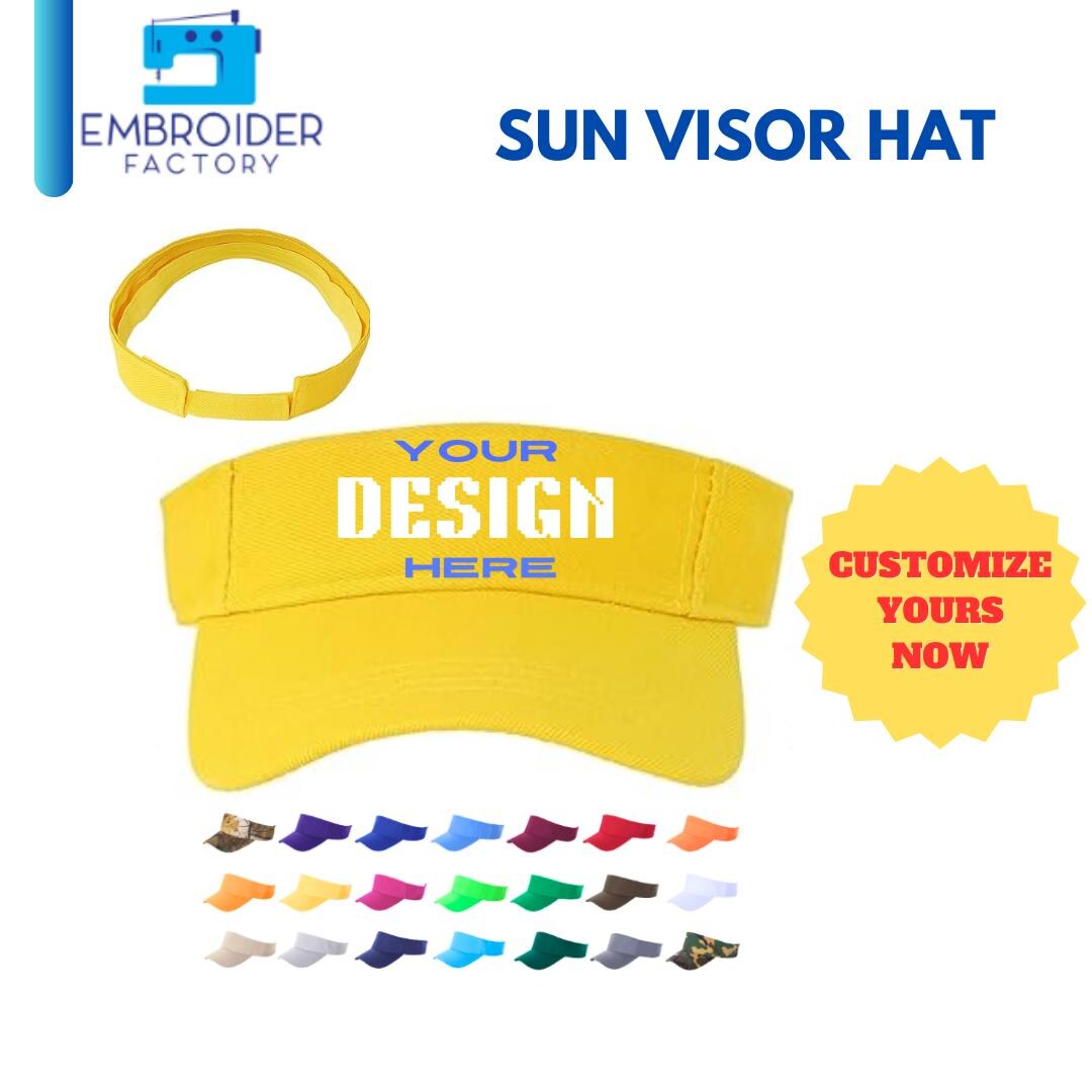 Custom Sun Visor – Personalized Embroidery Outdoor Sports Cap for Men ...