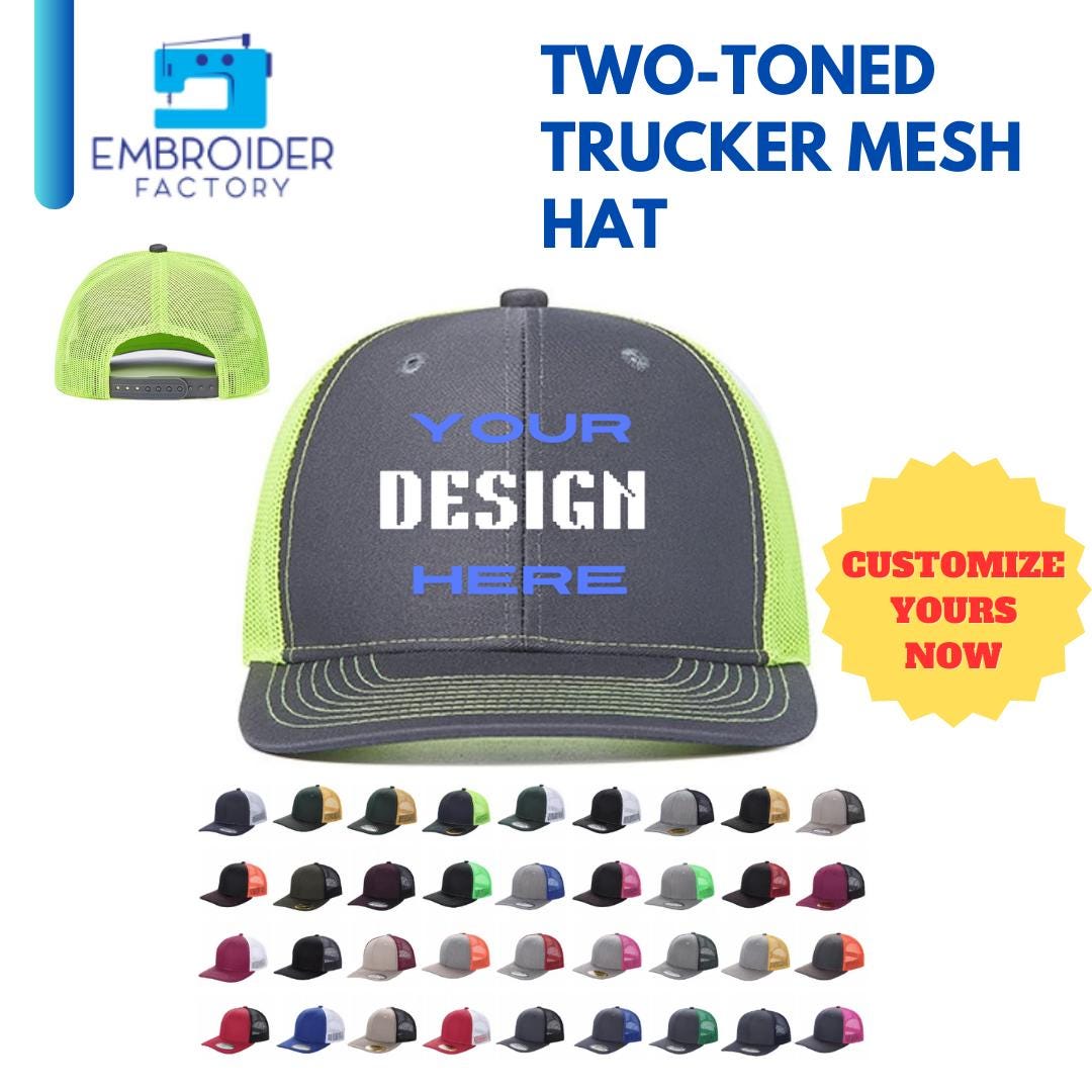 Custom Two-toned Trucker Mesh Cap for Men & Women - Personalized ...