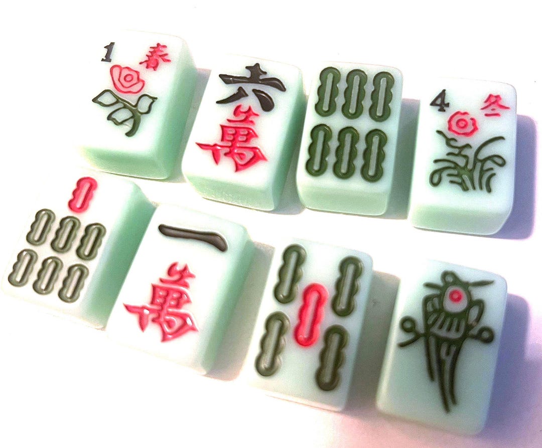 MAHJONG Jade Color Mini Tiles for Crafting Set of 8 - Etsy