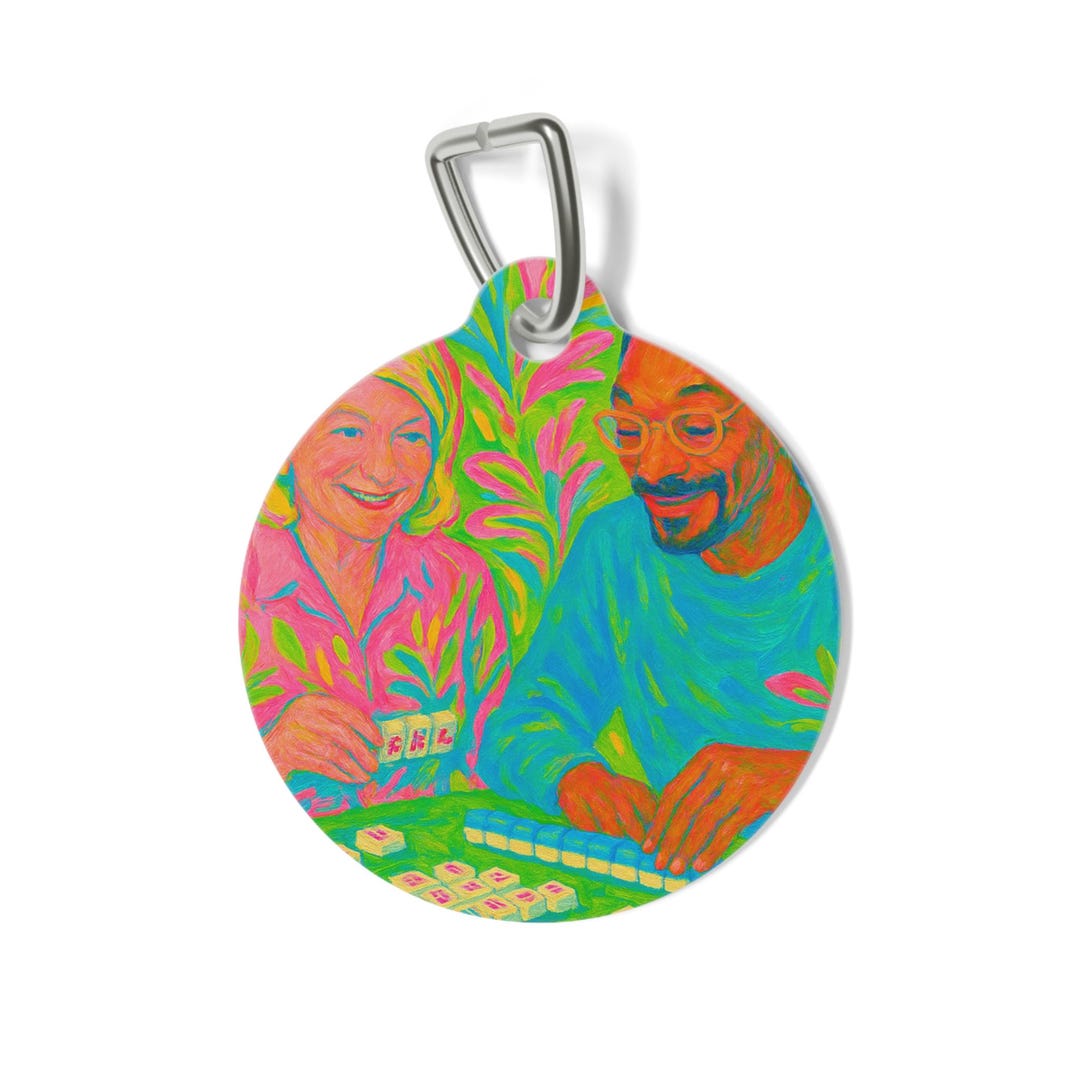 Mahjong Martha and Sdogg Preppy Floral Pet Tag, Personalized Dog Id Tag ...