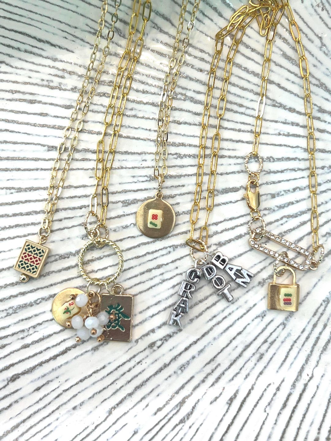 Mahjong Necklaces Miniature Charms - Etsy
