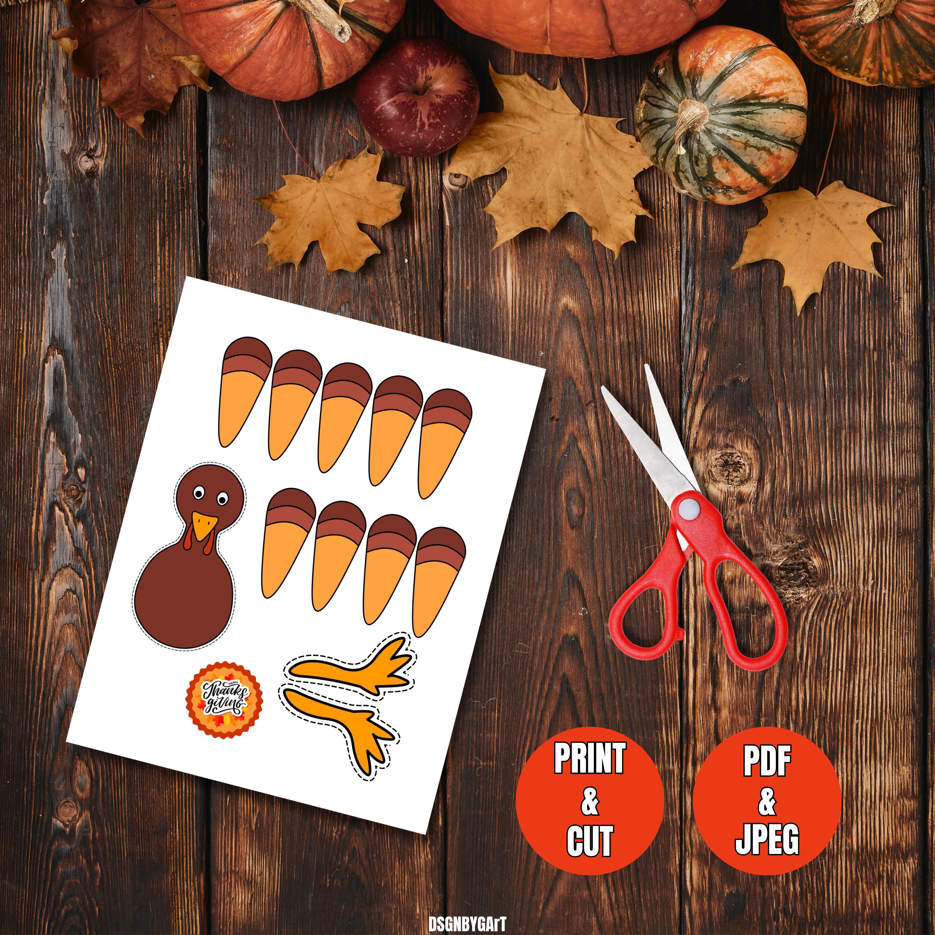 Printable Turkey Craft for Kids Thanksgiving Craft Toddler Activities ...