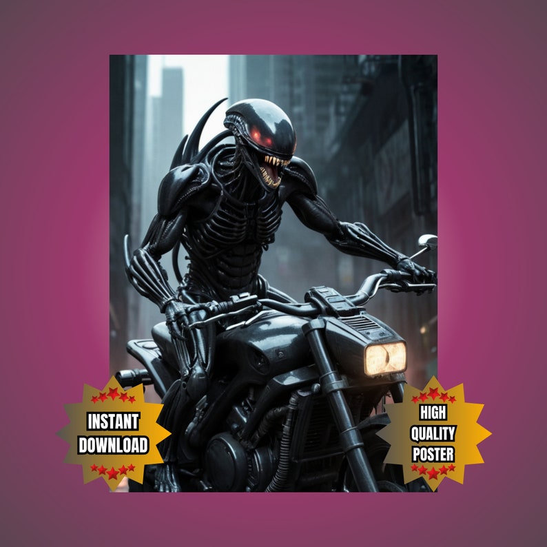 Xenomorph, Alien Poster, Wall Art, Alien Digital Prints, Xenomorph ...