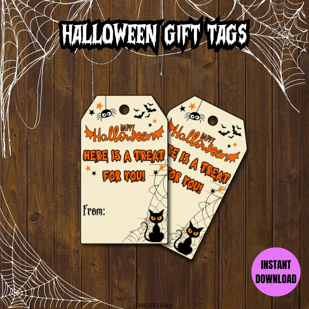 Halloween Gift Tag, Printable Halloween Gift Tags, Halloween Class Gift ...