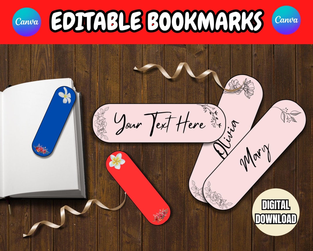 Canva Bookmark Template Printable Canva Editable Bookmark Canva ...