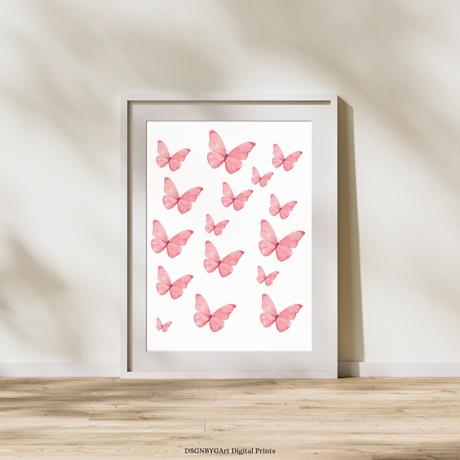 Pink Butterflies Wall Art Prints, Trendy Digital Prints, Dorm Poster ...