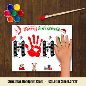 Christmas Handprint Craft, Handprint Footprint Art, Ho Ho Ho, Preschool ...