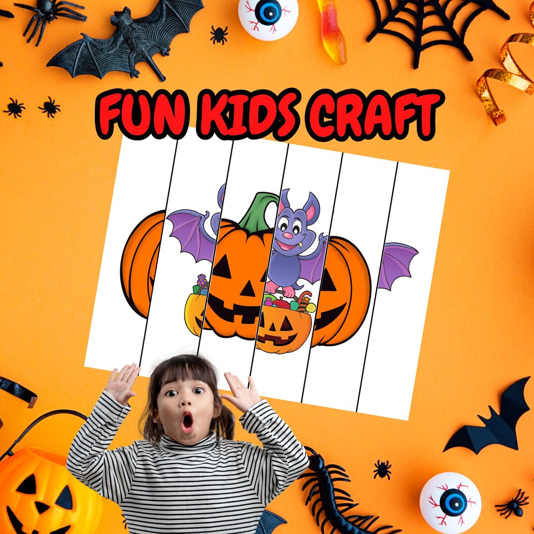 Halloween Folding Craft Kit: Kids Printable Activity (PDF Download) - Etsy
