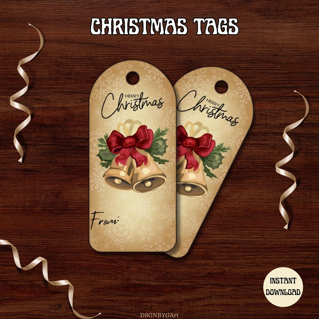Vintage Christmas Tags Printable, Christmas Tags Template Printable ...