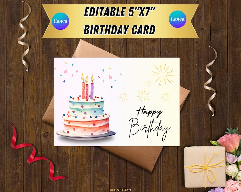 Editable Birthday Card, Printable Birthday Card Templates, Print at ...