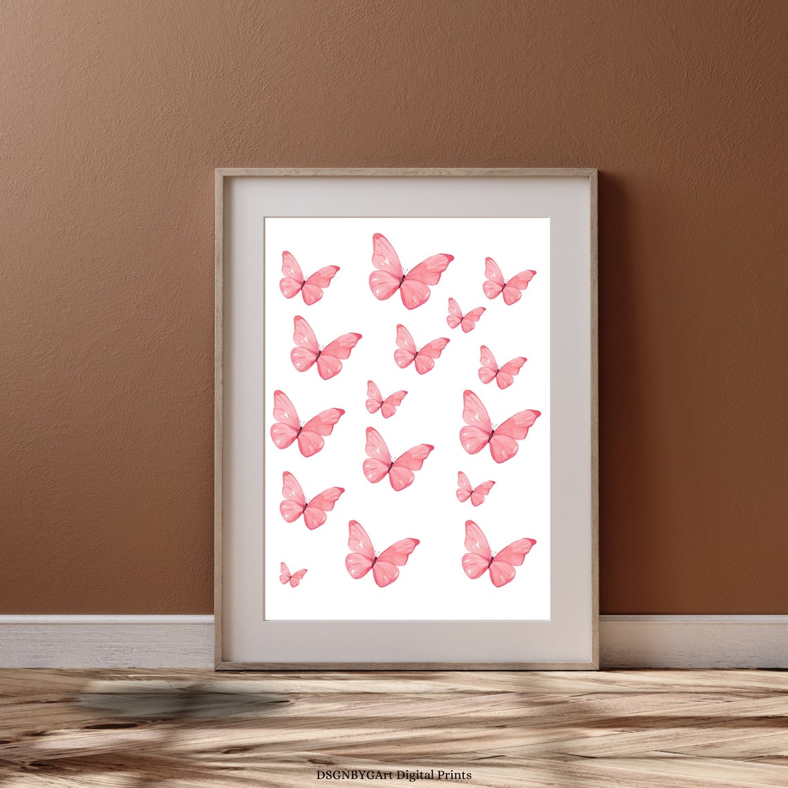 Pink Butterflies Wall Art Prints, Trendy Digital Prints, Dorm Poster ...