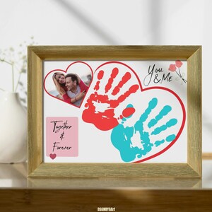 Custom Editable Valentine Art Print Handprint Love Keepsake Art ...