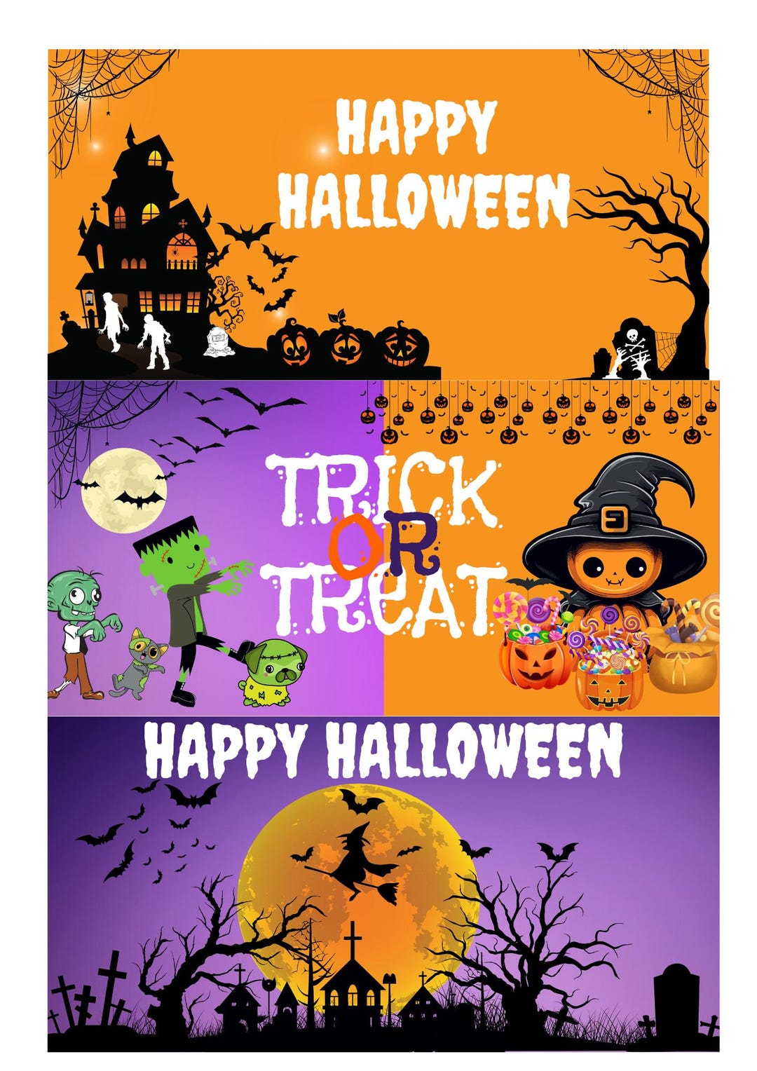 Printable Halloween Bundle: Banner, Stickers, Crossword Puzzles ...