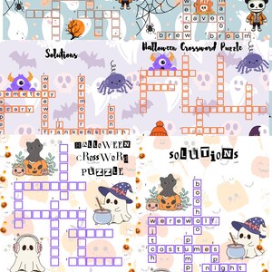 Printable Halloween Bundle: Banner, Stickers, Crossword Puzzles ...