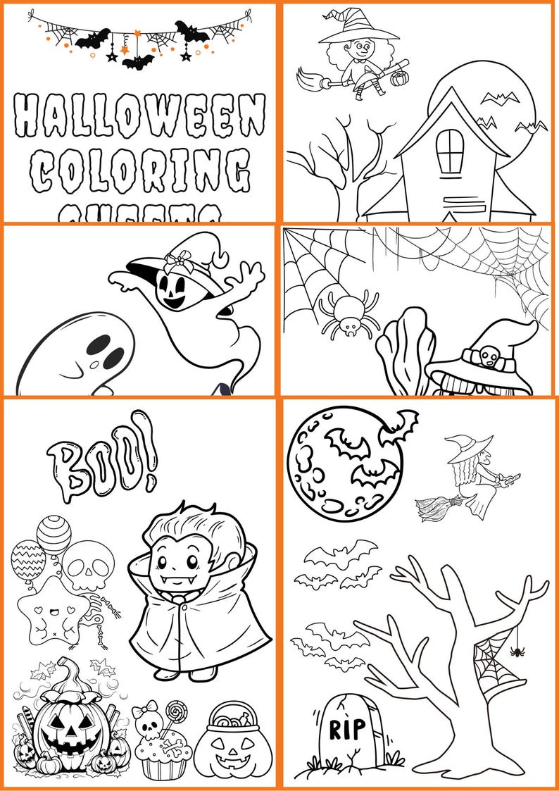 Printable Halloween Bundle: Banner, Stickers, Crossword Puzzles ...