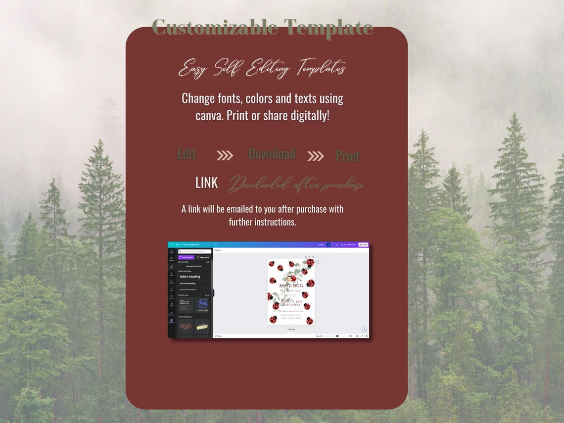 Love Bug Birthday Invitation - Etsy