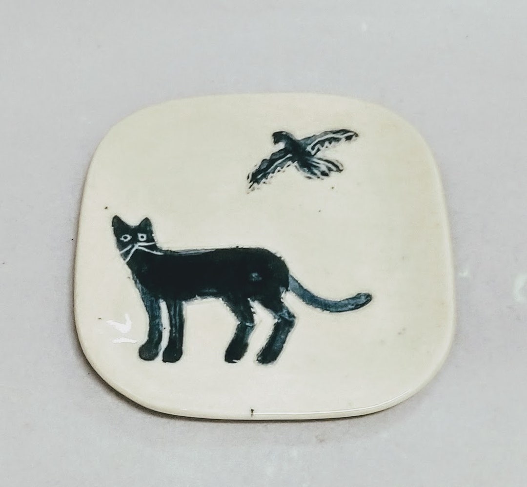 Small Square Sasha and Bird Plate - Etsy