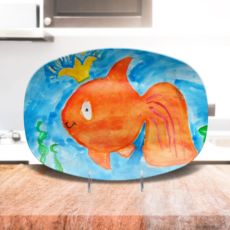 Kid Drawing on Platter - Etsy