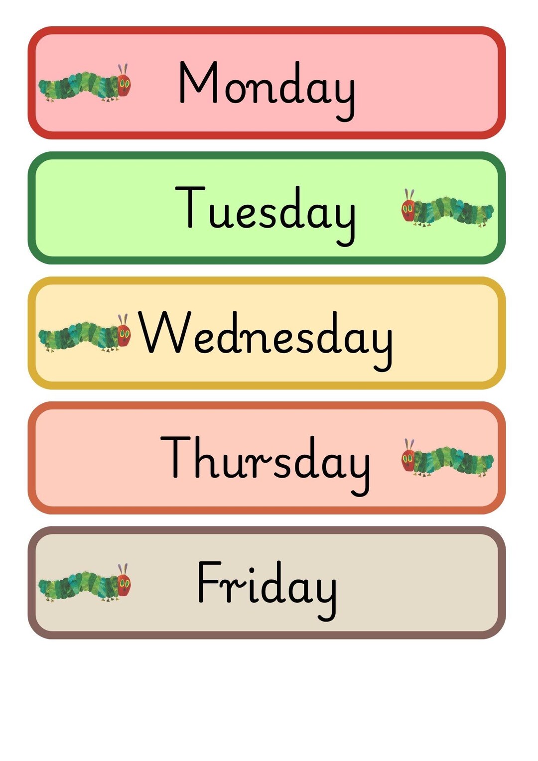 The Very Hungry Caterpillar Classroom Display Pack - Etsy