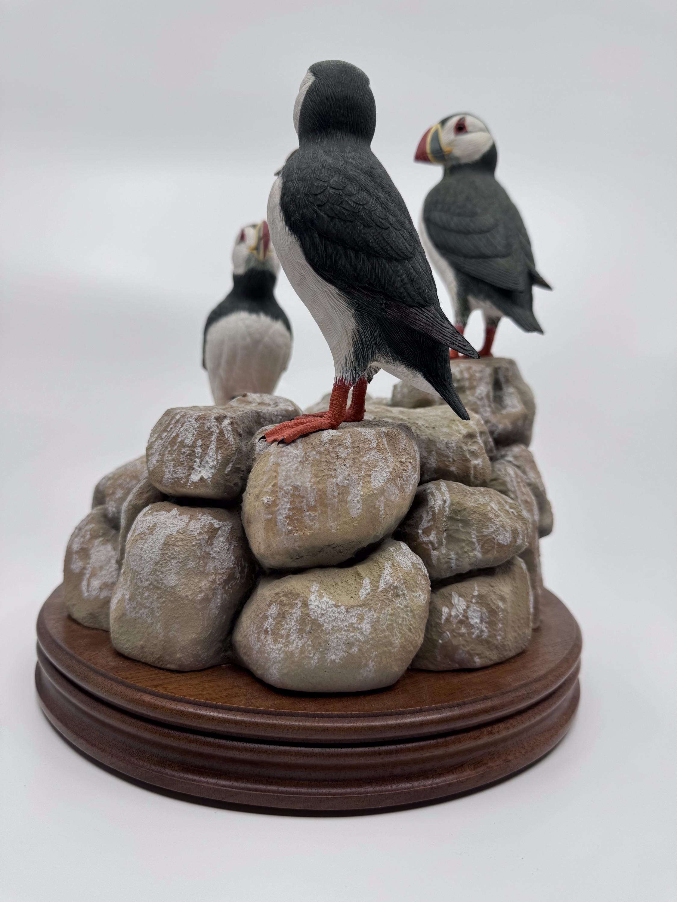 Mini Puffins - Hand Carved Wooden Birds - Etsy