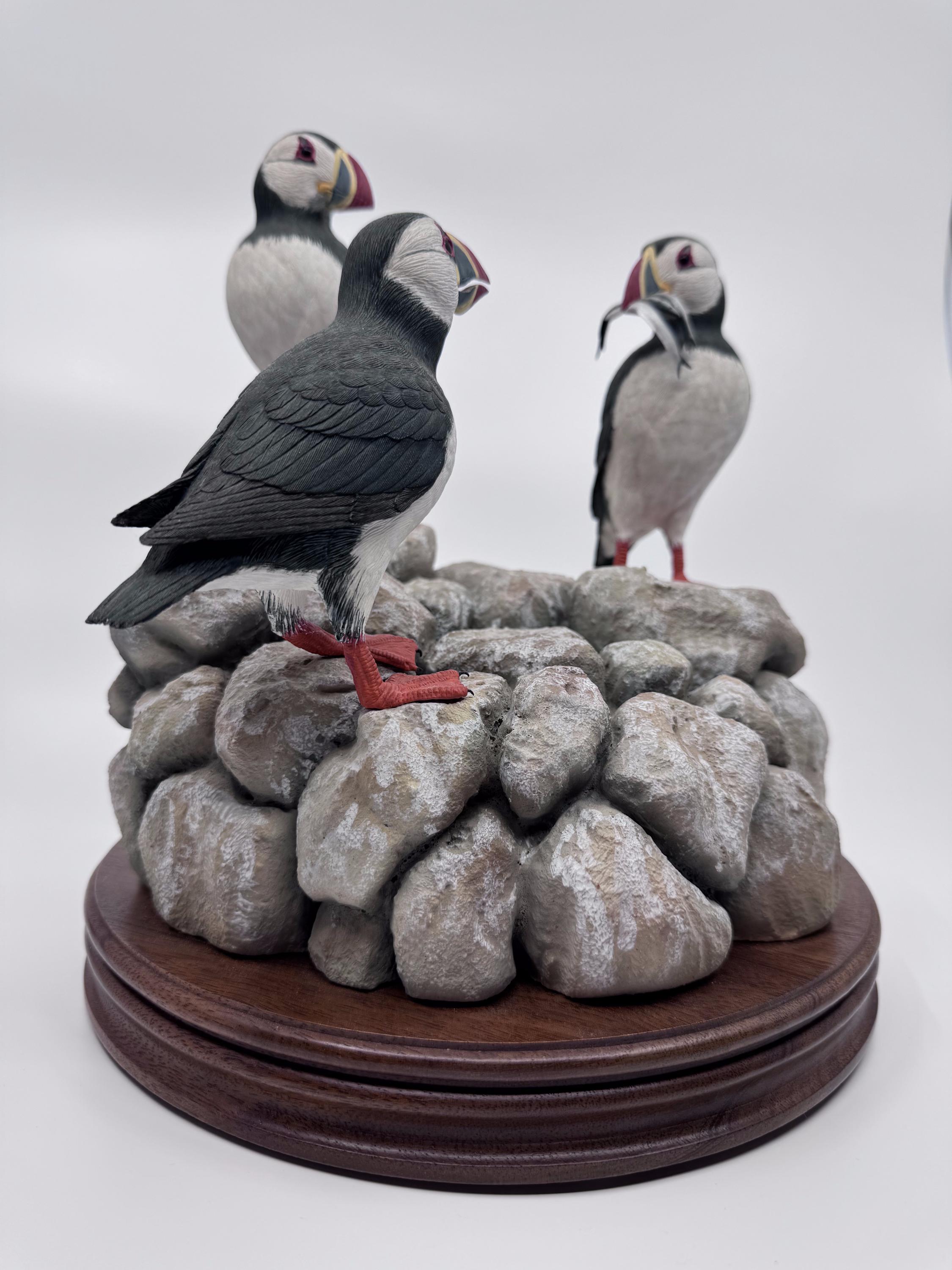 Mini Puffins - Hand Carved Wooden Birds - Etsy