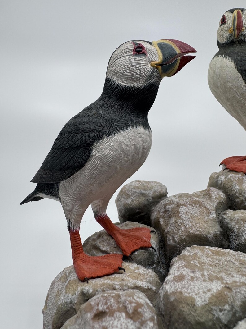 Mini Puffins - Hand Carved Wooden Birds - Etsy