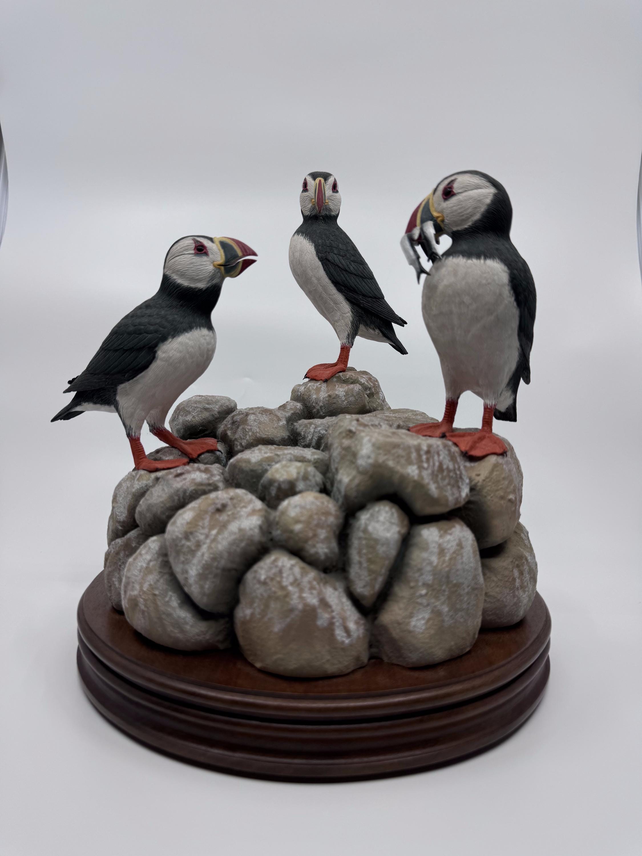 Mini Puffins - Hand Carved Wooden Birds - Etsy