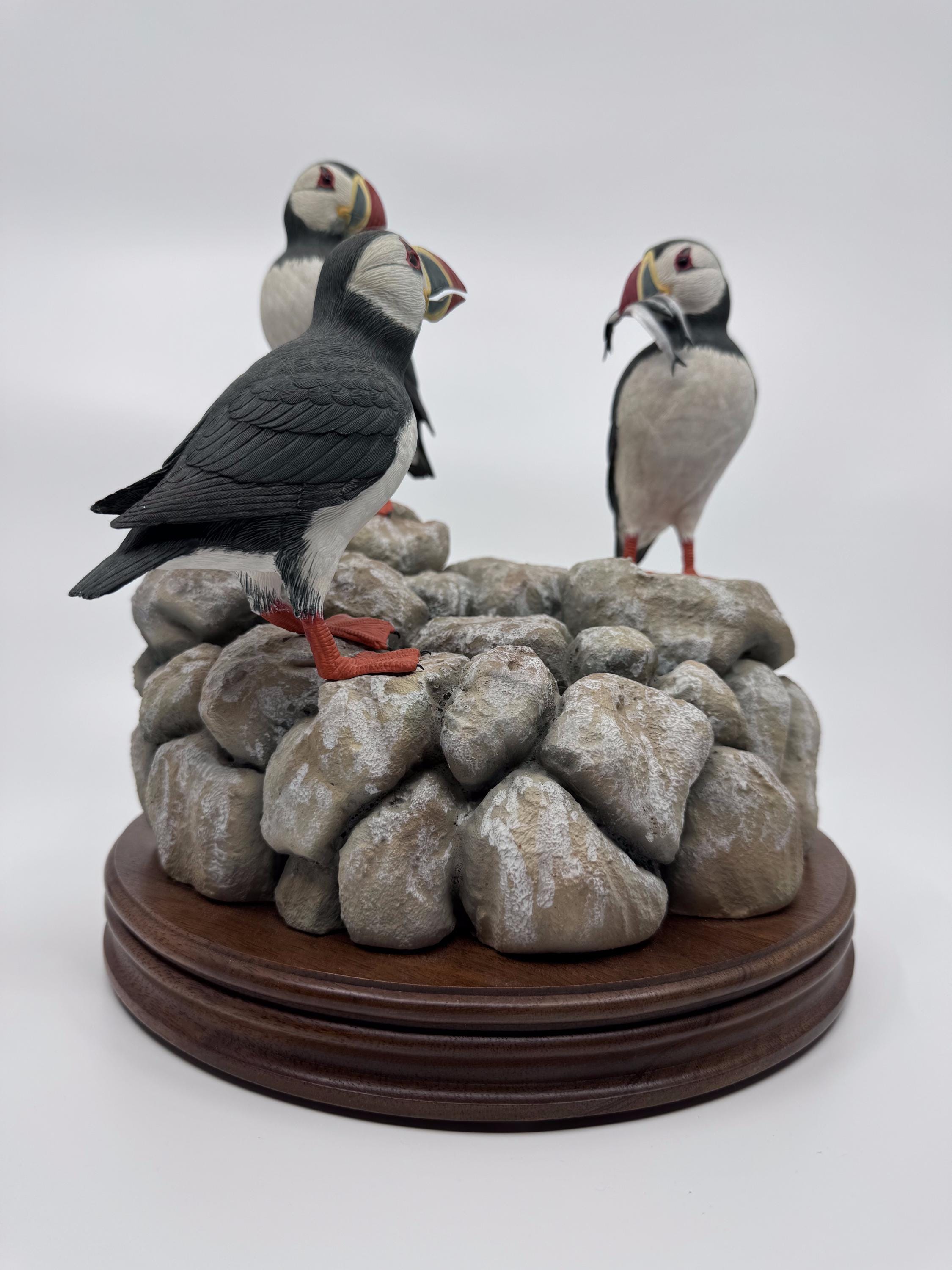 Mini Puffins - Hand Carved Wooden Birds - Etsy