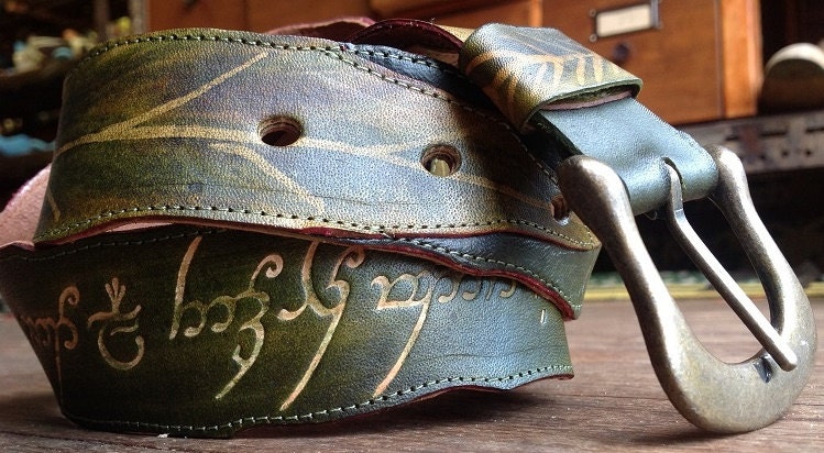 Elvish Leaf Belts Woodland Belt Leather Belt Green - Etsy