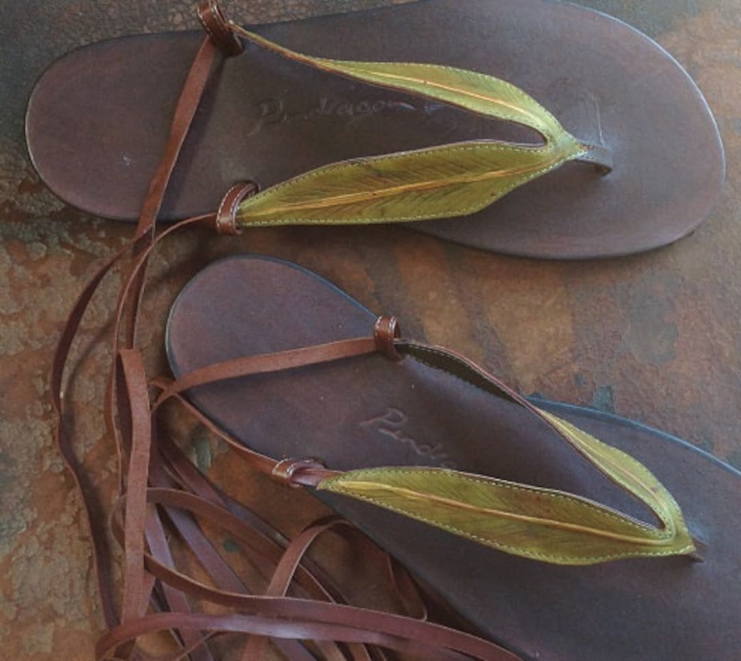 Gum Leaf Sandals,womens Sandals,handmade Leather Sandals,fairy Wedding ...