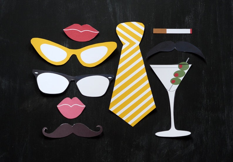 Printable Retro Photo Booth Props - Perfect for Weddings, Showers ...