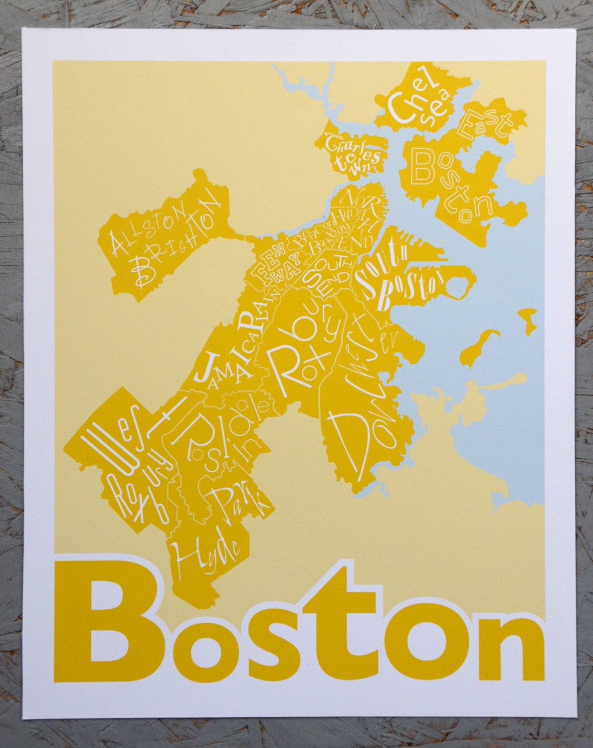 Printable Boston Neighborhoods Map Poster - 8x10 File - Etsy