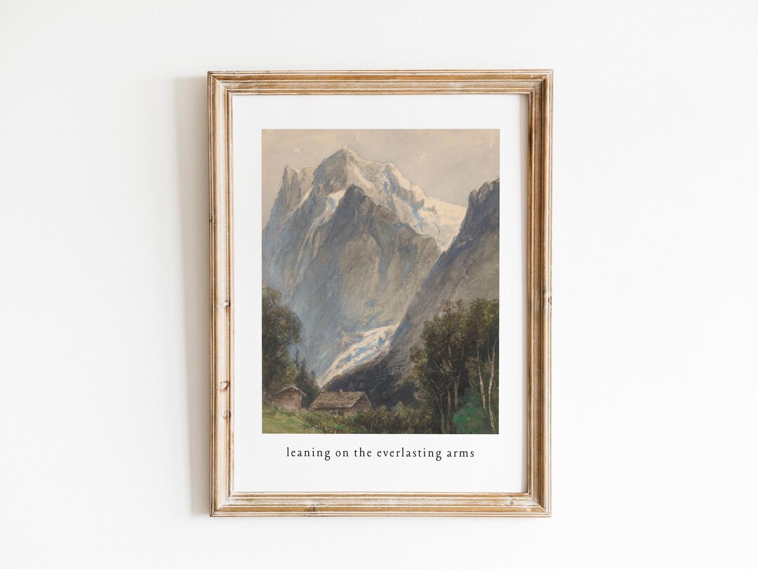 Leaning on the Everlasting Arms Hymn Lyric Print | Christian Wall Art ...
