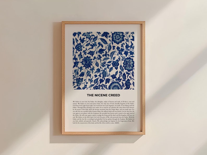 Nicene Creed Wall Decor Print | Religious Typography Poster | Christian ...