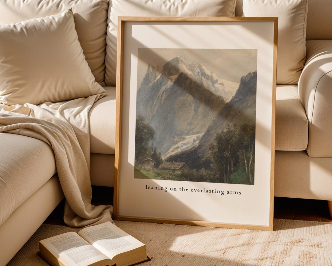 Leaning on the Everlasting Arms Hymn Lyric Print | Christian Wall Art ...
