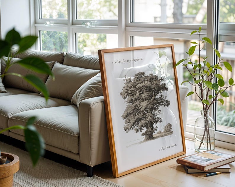 Psalm 23 Print | Vintage Scripture Verse Decor | the Lord is My ...