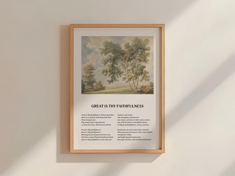 Hymn Lyrics Print | Great is Thy Faithfulness, Vintage Music (digital ...