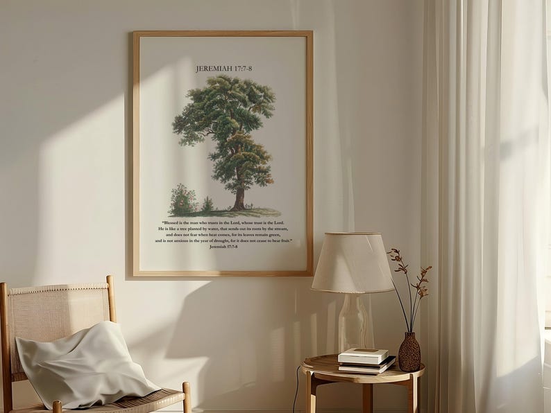 Jeremiah 17:7-8 Botanical Print | Vintage Scripture Verse (PDF) - Etsy