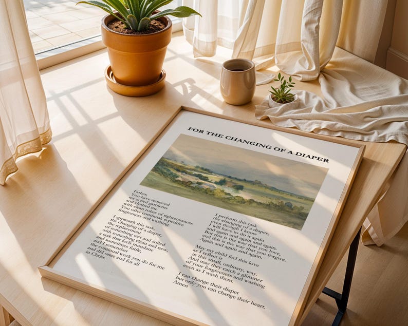 Liturgy for Changing Diapers Print: Christian Nursery Art (digital ...