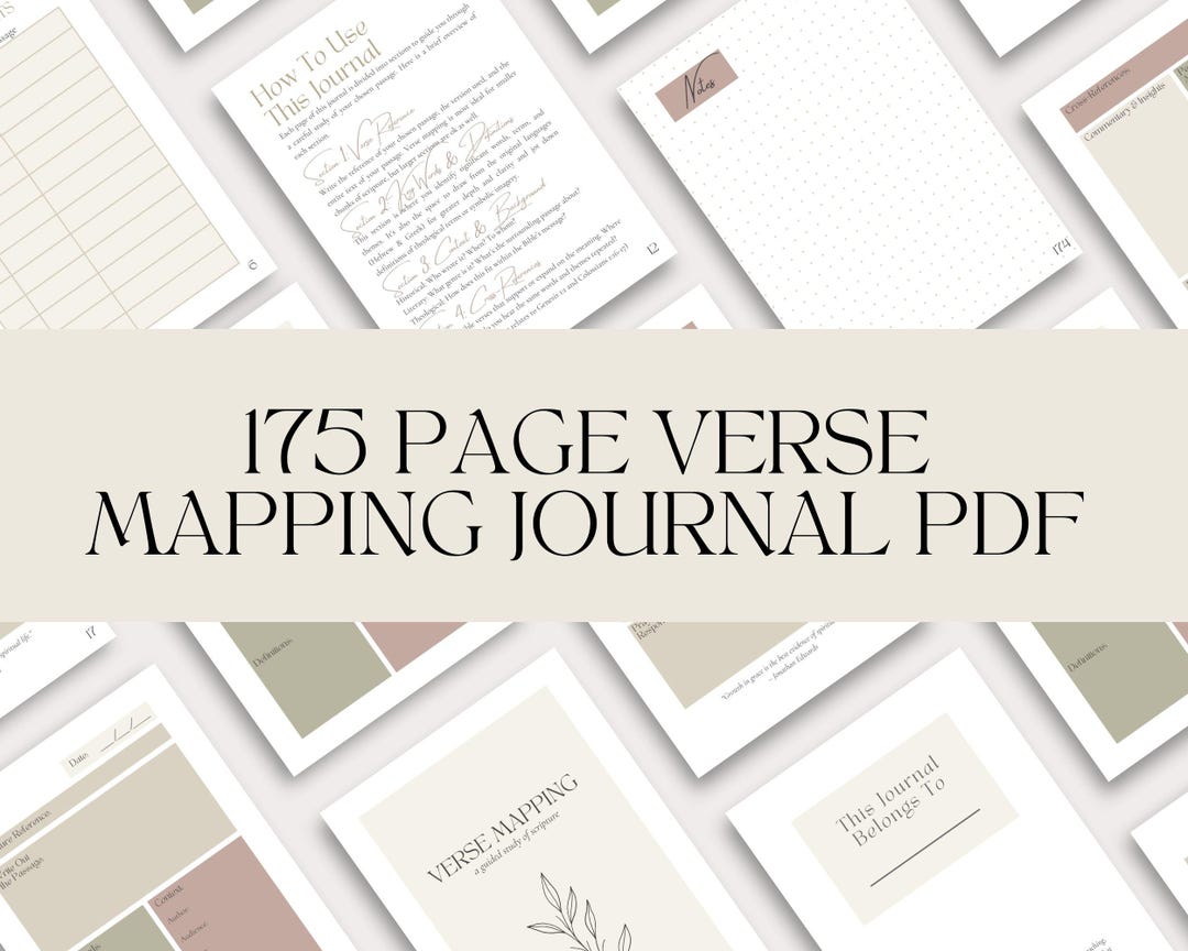 Verse Mapping Journal Printable | 75 Verse Mapping Templates | Print ...