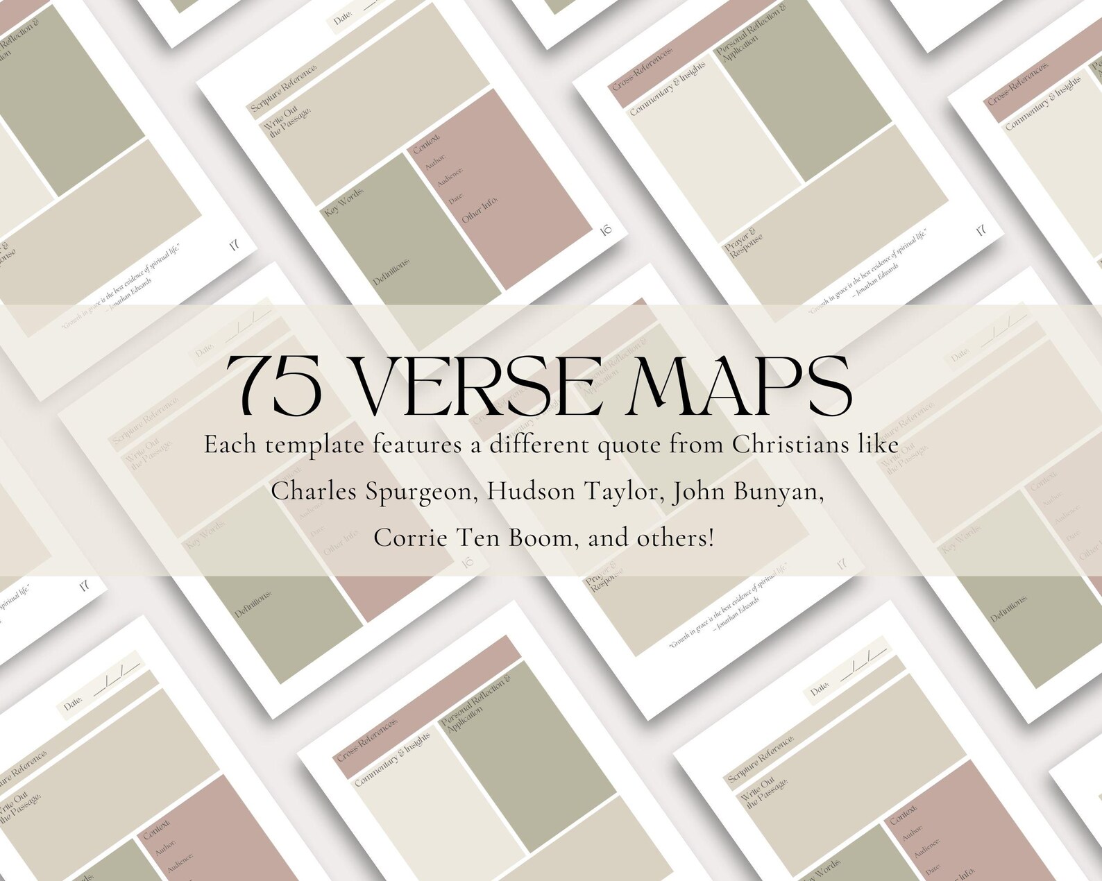 Verse Mapping Journal Printable | 75 Verse Mapping Templates | Print ...