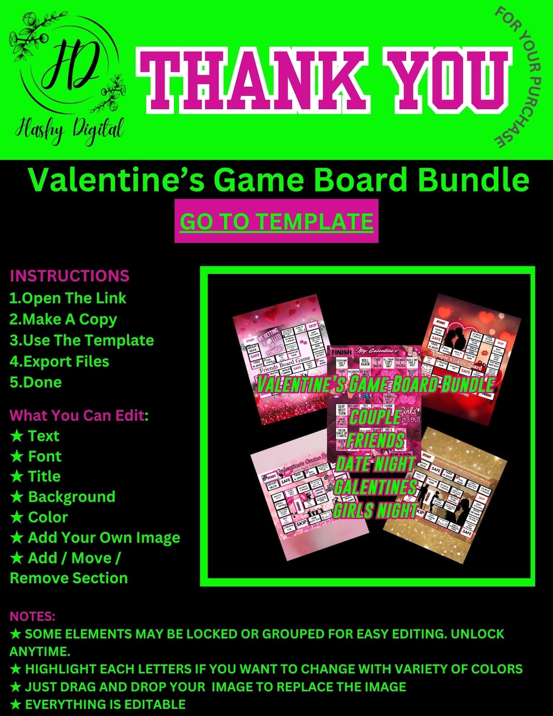 Valentines Game Boards Template Bundle- CANVA EDITABLE - 5 Included ...
