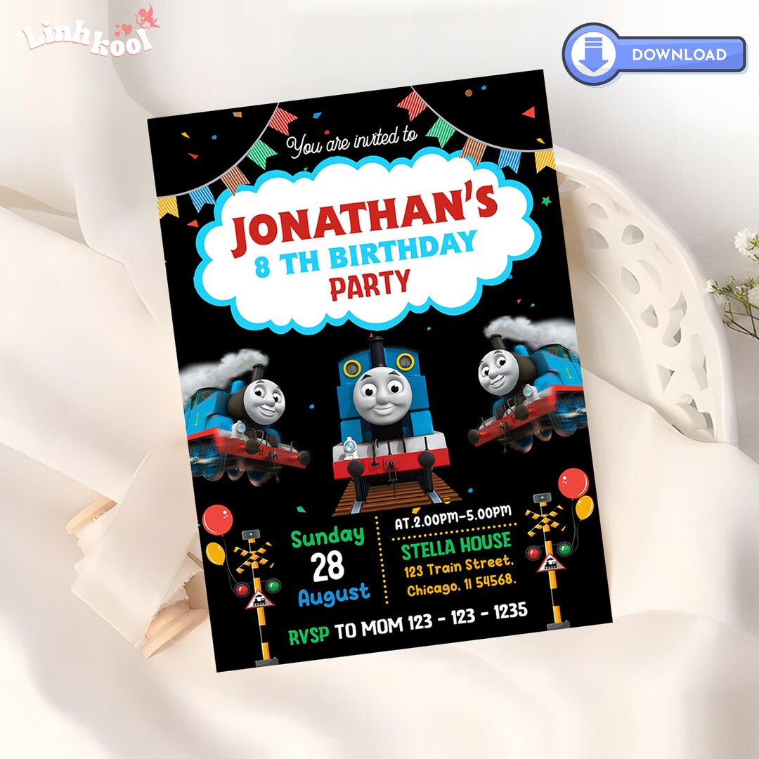 Printable Thomas the Train Birthday Invitation Template, Printable ...