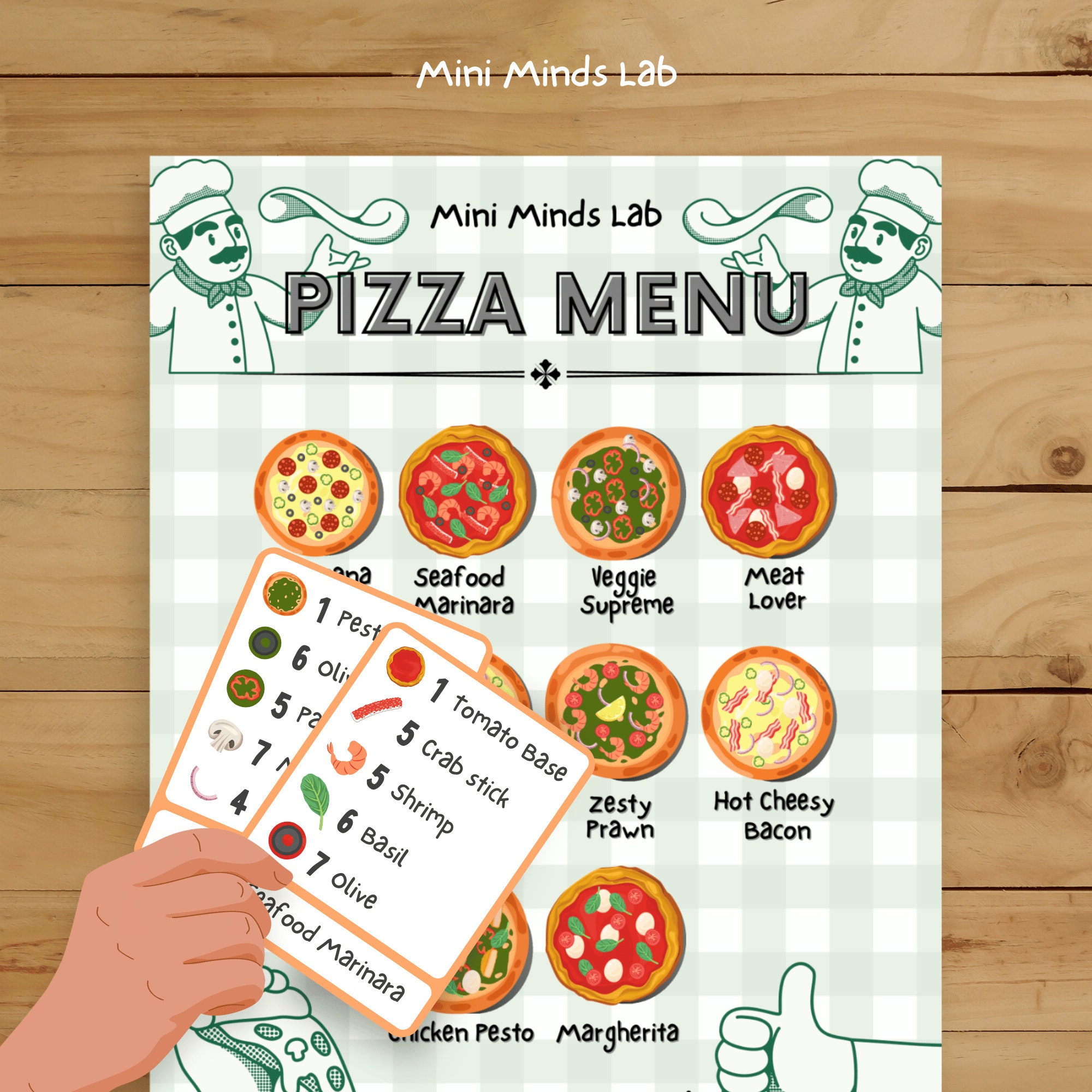 Build a Pizza Pretend Play Fun Printable Learning Cooking Game for Kids ...